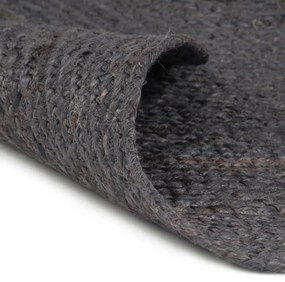 Ručně vyrobený koberec z juty kulatý 120 cm tmavě šedý 133666