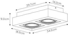 Lucide 09120/24/30 - LED Stmívatelné bodové svítidlo ZEFIX 2xGU10/12W/230V černá