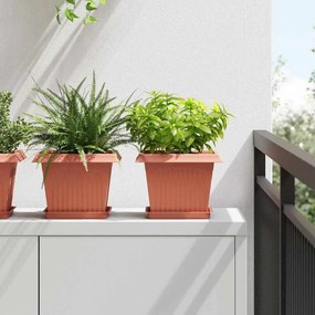 Květináče 6 ks Cihlově červená Plast 3403292
