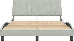 Rám postele bez matrace Hanko světle šedý 140 x 200 cm samet 3207849