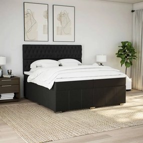 Box spring postel s matrací černá 200x200 cm textil 3291784
