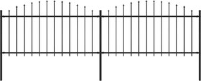 vidaXL Zahradní plot s hroty ocel (1,25–1,5) x 3,4 m černý [277731]