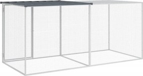 Klec pro kuřata se střechou antracitová 203 x 98 x 90 cm pozinkovaná ocel 3189039