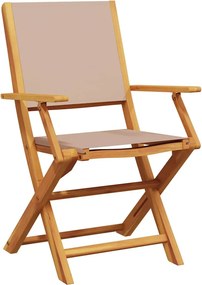 3dílný bistro set taupe textil a masivní dřevo 3281798