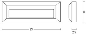 Zambelis Z67388-C nástěnné LED svítidlo bílé, 2W, 3000K, 23cm