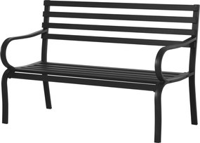 Outsunny zahradní lavička pro 2 osoby s nosností 240 kg - venkovní a vnitřní nábytek 127 x 58 x 82 cm černá | Aosom