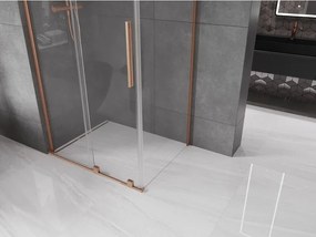 Mexen Velar L, sprchový kout s posuvnými dveřmi 110 x 100 cm, 8mm čiré sklo, měděná matná, 871-110-100-03-65