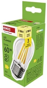 Emos lighting LED žárovka Filament Mini Globe / E27 / 5,9 W (60 W) / 806 lm / teplá bílá 1525743211