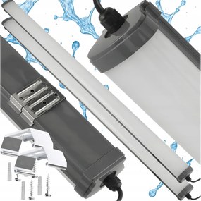 2x LED stropní svítidlo 60W 6600lm 120cm 230v IP65 - neutrální bílá