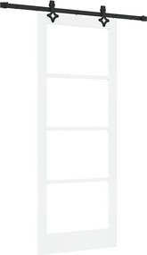 Posuvné dveře Bílá 83 x 211 cm Masivní borové dřevo a sklo 3332280