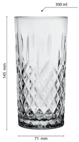 Skleněná nápojová sklenička Water Grey M – 300 ml