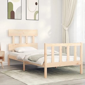 vidaXL Rám postele s čelem 100 x 200 cm masivní dřevo [3193328] Barva: Přírodní