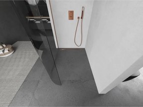 Mexen Kioto L, sprchová zástěna Walk-In 80 x 200 cm, 8mm čiré sklo, měděný matný profil, 800-080-103-65-06