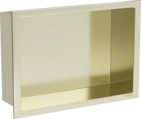 Mexen X-Wall-R, polička na zapuštění na obklad s límcem 30 x 20 cm, zlatá lesklá, 1950302010