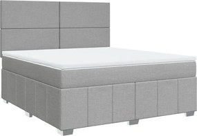 Box spring postel s matrací světle šedá 180 x 200 cm textil 3291740