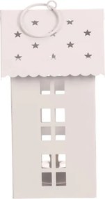 Lucerna domeček s LED osvětlením bílý LUC324-M