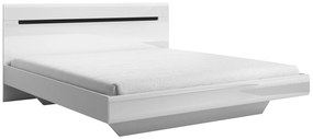 Manželská postel 180 cm Hayle Typ 32 (bílá + bílý vysoký lesk). 602112