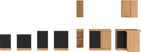 Spodní kuchyňská skříňka, černý mat / dub artisan, Monro 60 D 1F BB