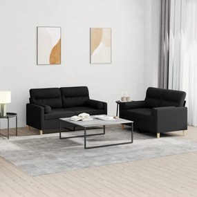 3Dílná Sedací Souprava S Polštáři Textil - Taupe / s poduškami