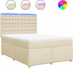 Box spring postel s matrací krémová 140x200 cm textil 3293622