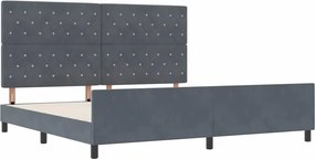Postel s boxspringem s čelo Tmavě šedá 200 x 200 cm samet 3344898