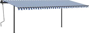 vidaXL Automatická zatahovací markýza se sloupky 6 x 3,5 m [3070286] Barva: Vícebarevný