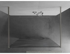 Mexen Kioto, sprchová zástěna Walk-In 100 x 200 cm, 8mm čiré sklo bílý vzor, ​​broušená ocel profil, 800-100-002-97-97