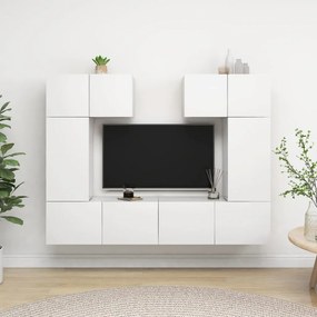 6dílný set TV skříněk bílý kompozitní dřevo 3078698