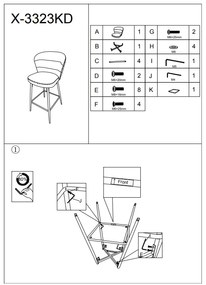 Mauro Ferretti Barové židle Losanna Verde SET 2 ks  44X59X108 cm
