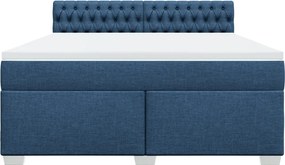 Box spring postel s matrací modrá 180x200 cm textil 3288280