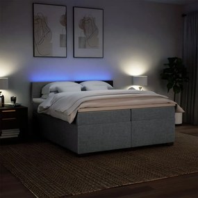 Box spring postel s matrací světle šedá 200 x 200 cm textil 3288288