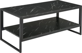 HOMCOM Moderní konferenční stolek se 2 policemi 106 x 50 x 47 cm Černý