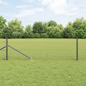 Hexagonální plot s podpěrou 10 x 0,8 m Ocel potažená PVC Šedá 3353195