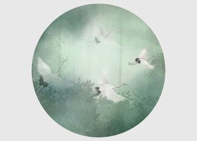 Samolepící vliesová fototapeta na zed' Jeřábí Letka | 70 x 70 cm | DCR3232