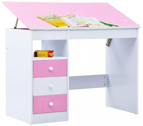 Dětský psací stůl náklopný Dekorhome Růžová