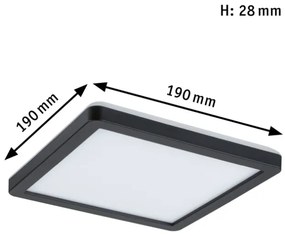 Paulmann 71014 Atria Shine, černé stropní svítidlo s korónou, 11,2W LED 4000K, 19x19cm