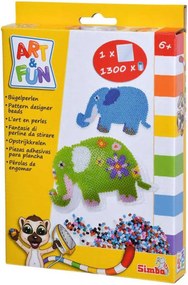 SIMBA Korálky zažehlovací zvířátka set 1300ks s podložkou 4 druhy s6376052
