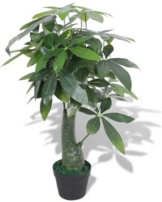 vidaXL Umělá rostlina pachira s květináčem 85 cm zelená