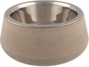DOG FANTASY Miska EcoStyle béžová 17 cm / Nerez, bambusový kompozit /