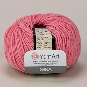 YarnArt pletací / háčkovací příze GINA / JEANS 78  růžová, jednobarevná, 50g/160m