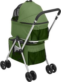 2patrový skládací kočárek pro psa zelený 83 x 48 x 97 cm oxford 172207