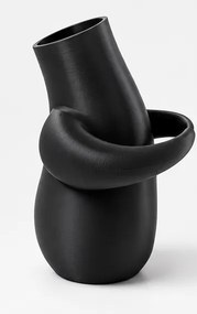 váza, sada 2 ks, styl klasický, plast, 12/15x5/6 cm, černá/bílá, Dekorino VD0260014