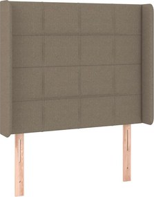 Čelo postele s LED taupe 93 x 16 x 118/128 cm textil 3124034