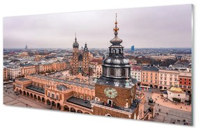 akrylový obraz Krakov Panorama zimních kostelů 100x50 cm