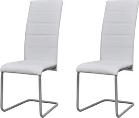 vidaXL Konzolové jídelní židle 2 ks umělá kůže [242287] Barva: Bílá