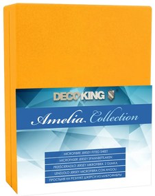 DecoKing - Prostěradlo Jersey - Amelia - Oranžové