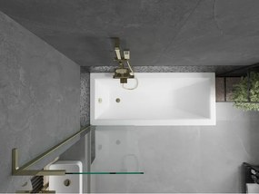 Mexen Next L, 1-křídlová vanová zástěna 60 x 150 cm, 6mm čiré sklo, zlatý lesklý profil, 895-060-000-03-00-50