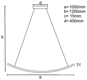 LED Stmívatelný lustr na lanku LED/70W/230V 3000-6500K + dálkové ovládání
