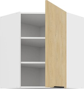 CREMONA bc | horní kuchyňská skříňka 60x60 GN-72 1F (45°) rohová s policemi | 60x60 cm | bílá/cremona