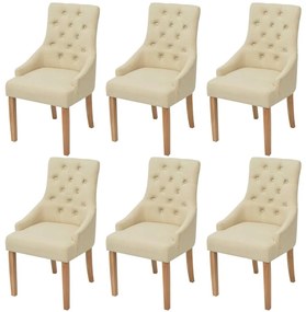 Jídelní židle 6 ks krémové textil,  274426